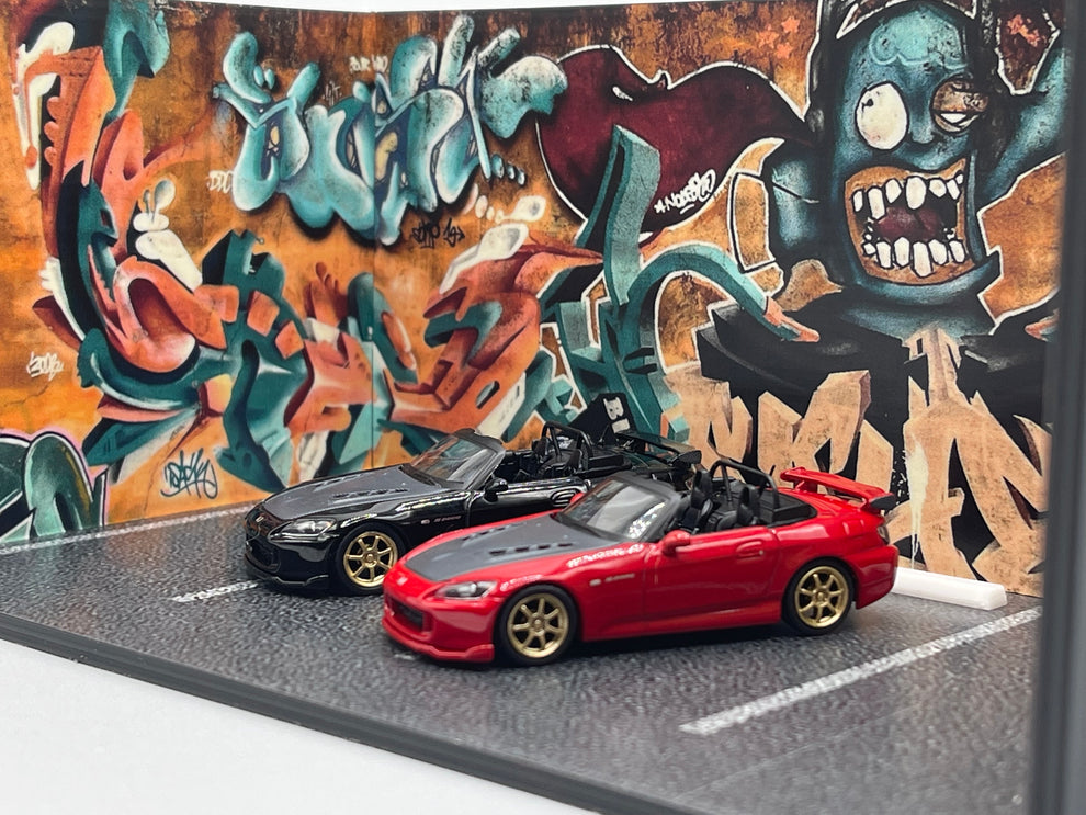 Graffiti Parking Lot Diorama 1/64 Scale – ludebehavior